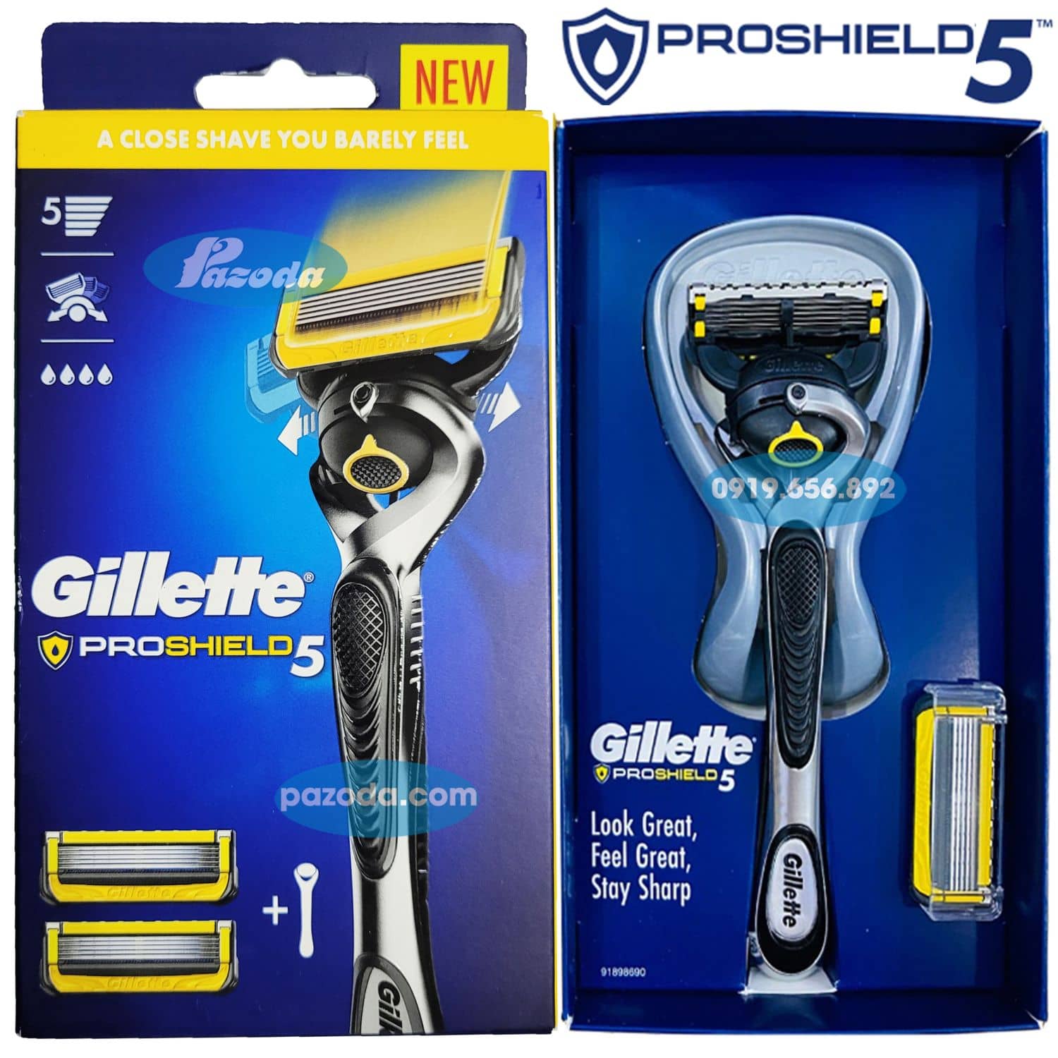 Dao cạo râu Gillette Proshield5 - dao cạo râu 5 lưỡi cao cấp 2021