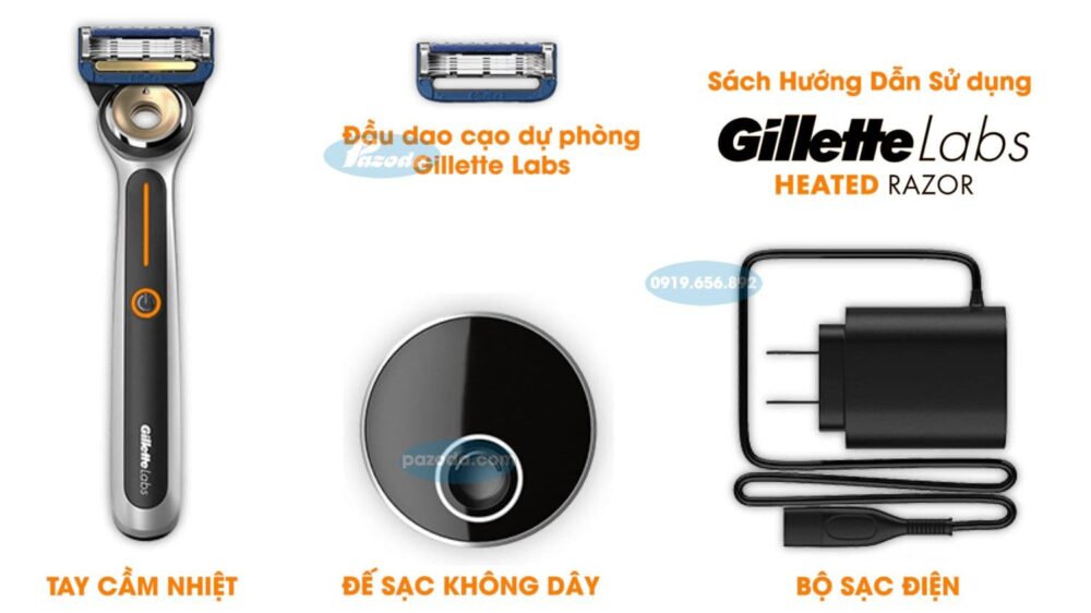 Dao cạo râu 5 lưỡi Gillette Labs Heated Razor (tay cầm nhiệt)