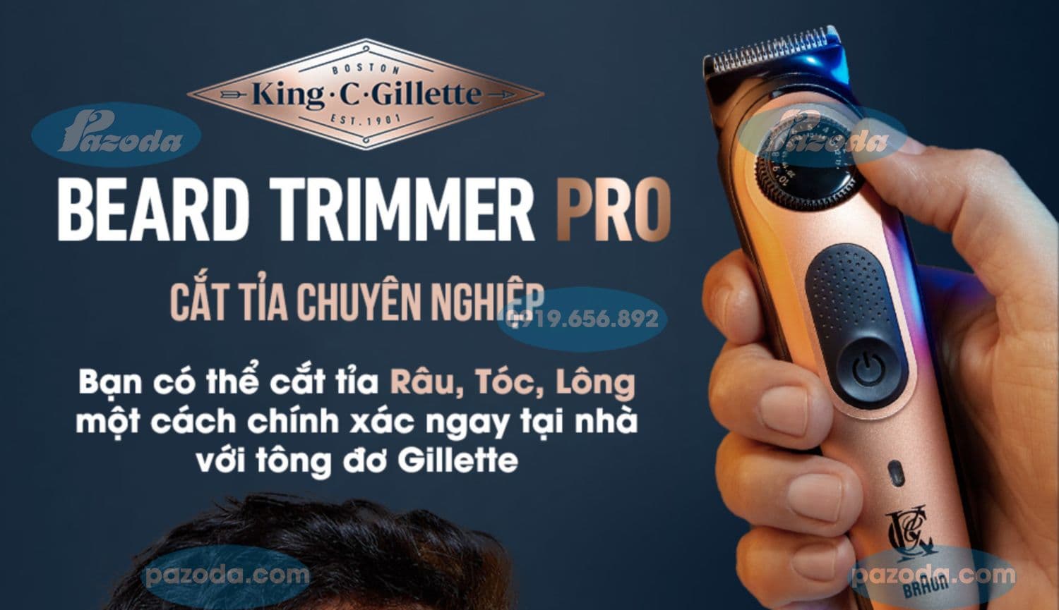 Tông đơ King C Gillette Pro (Tông đơ cắt tóc, tạo kiểu râu)